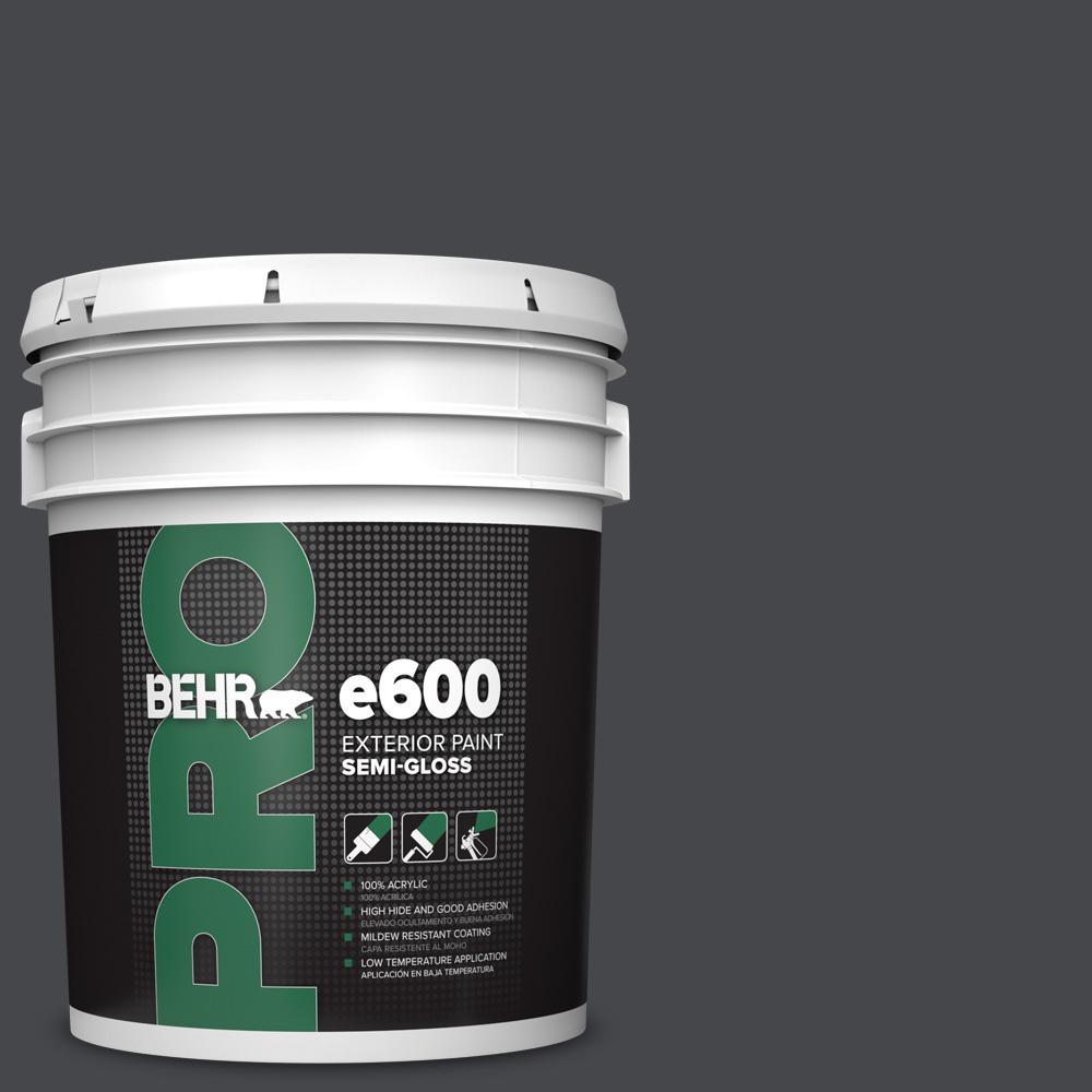 BEHR PRO 5 gal. #PPU26-23A Dark Secret Semi-Gloss Acrylic Exterior ...