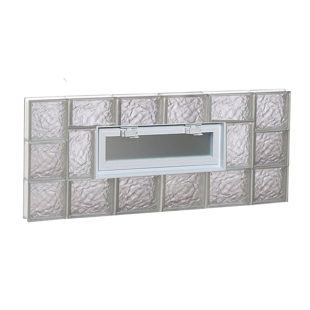 Clearly Secure 42.5 in. x 17.25 in. x 3.125 in. Frameless Ice Pattern ...