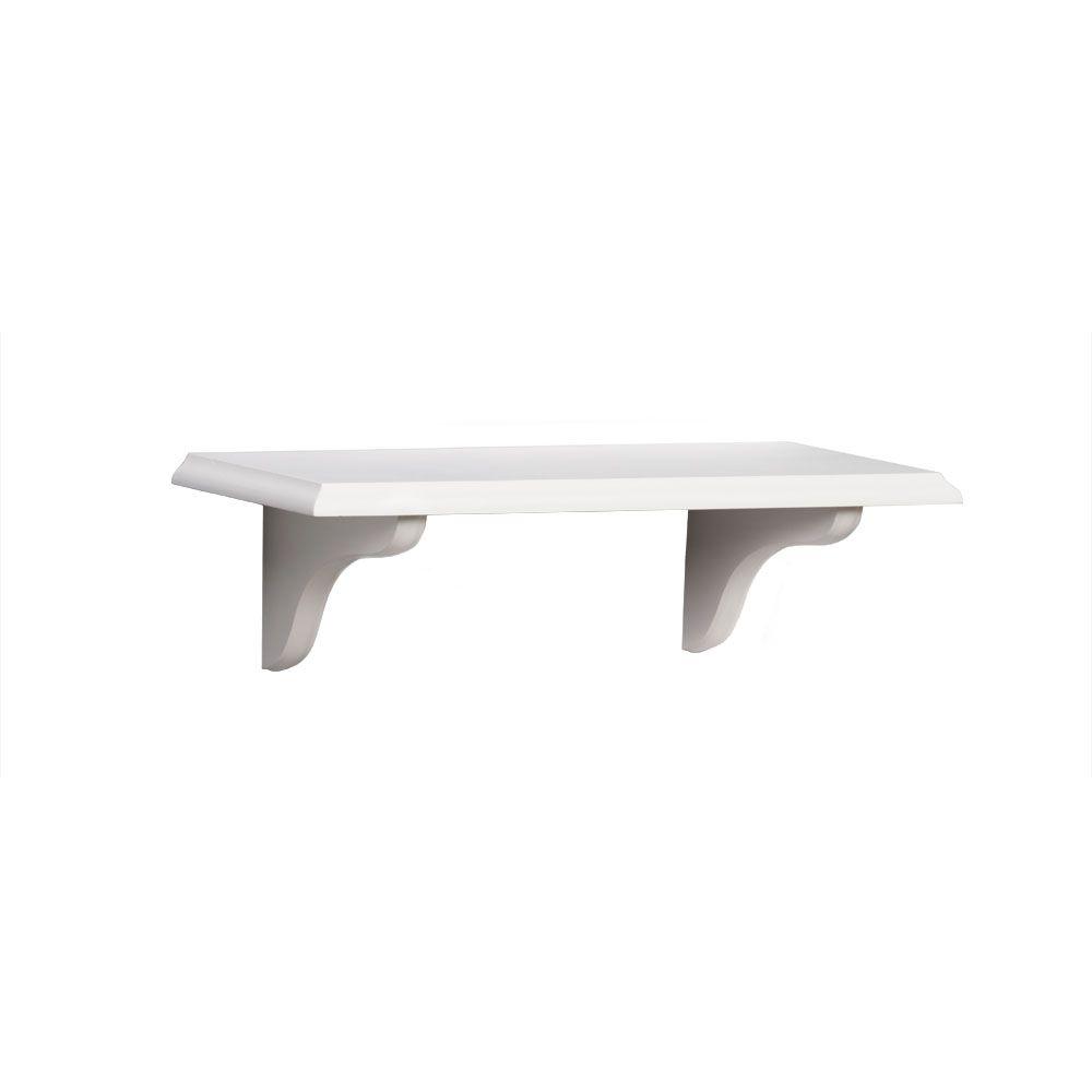 Knape & Vogt 8 in. x 18 in. White Decorative Shelf Kit-KT-0148-818WT ...