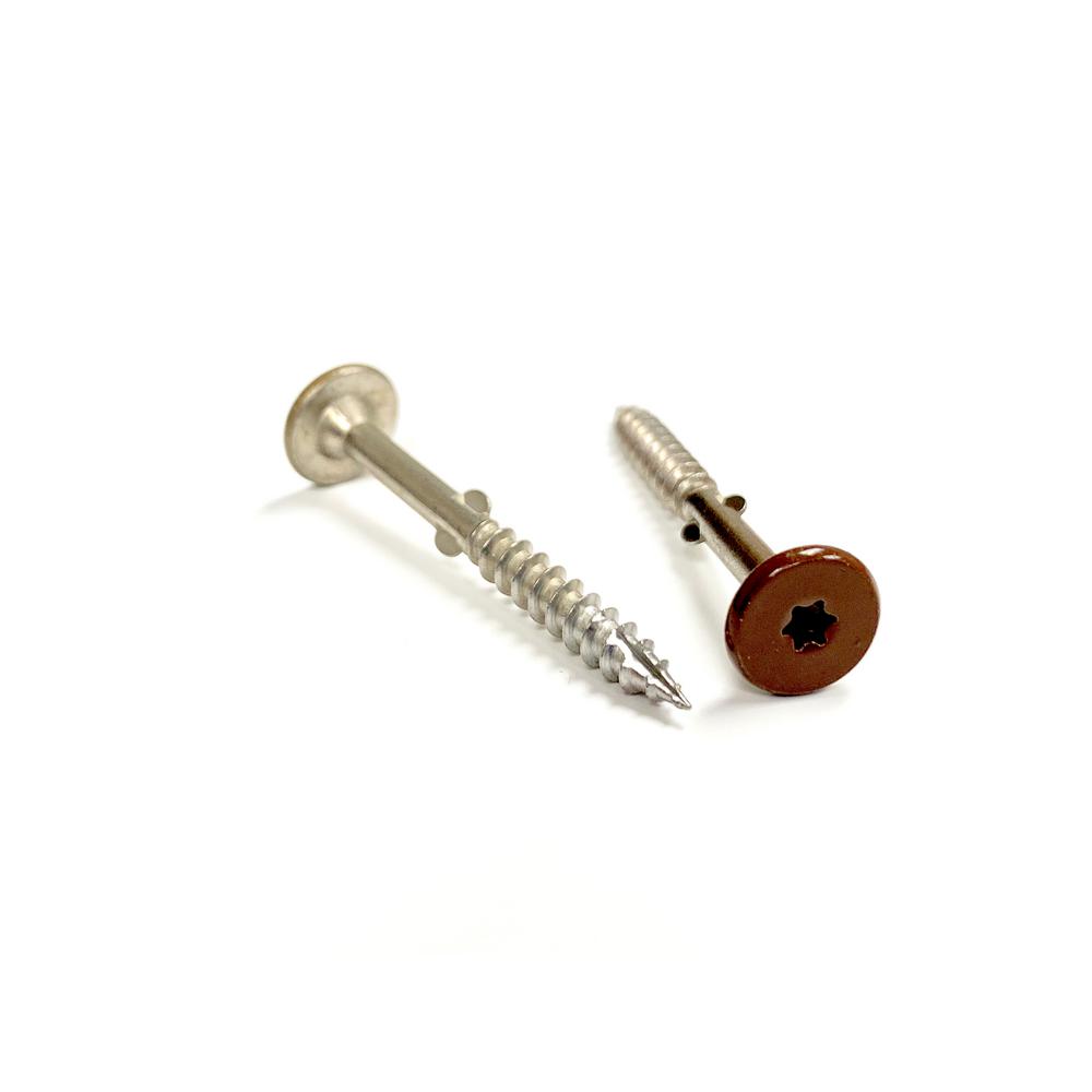 Sure Hold Fascia Board Wafer Head Screws with Wings in Mahogany (100 ...