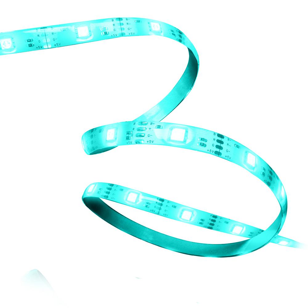Tzumi Aura 48 ft. LED Multi-Strip Light with A/C Power Adapter-7793HD ...