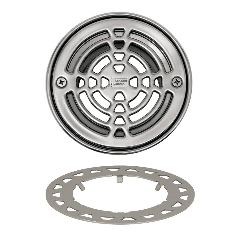Schluter Kerdi-Drain 6 in. Stainless Steel Round Drain Grate-KD6GRKRE ...