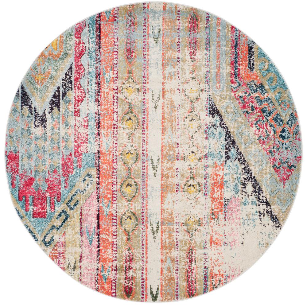 Safavieh Monaco Multi 9 ft. x 9 ft. Round Area Rug-MNC222F-9R - The ...