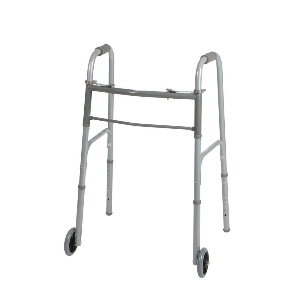 Medline 2-Button Adult Folding Walker-MDS86410W54BH - The Home Depot