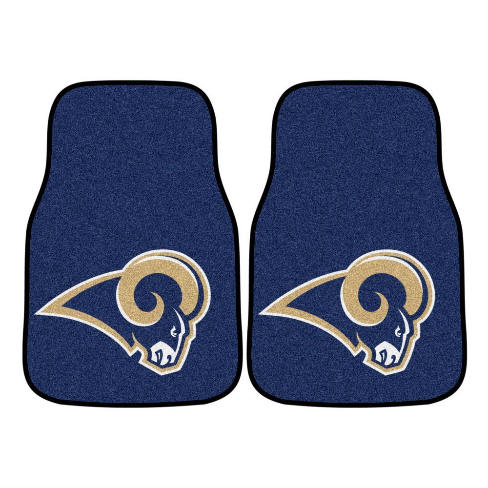 FANMATS NFL Los Angeles Rams Black 19 in. x 30 in. Vinyl Outdoor Door ...