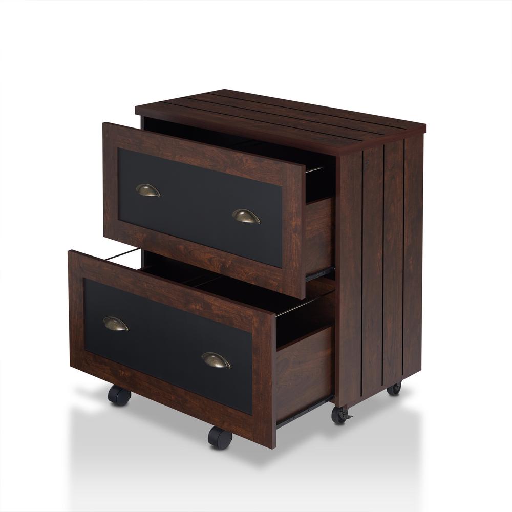 Furniture of America Gaula Vintage Walnut File Cabinet with Caster ...