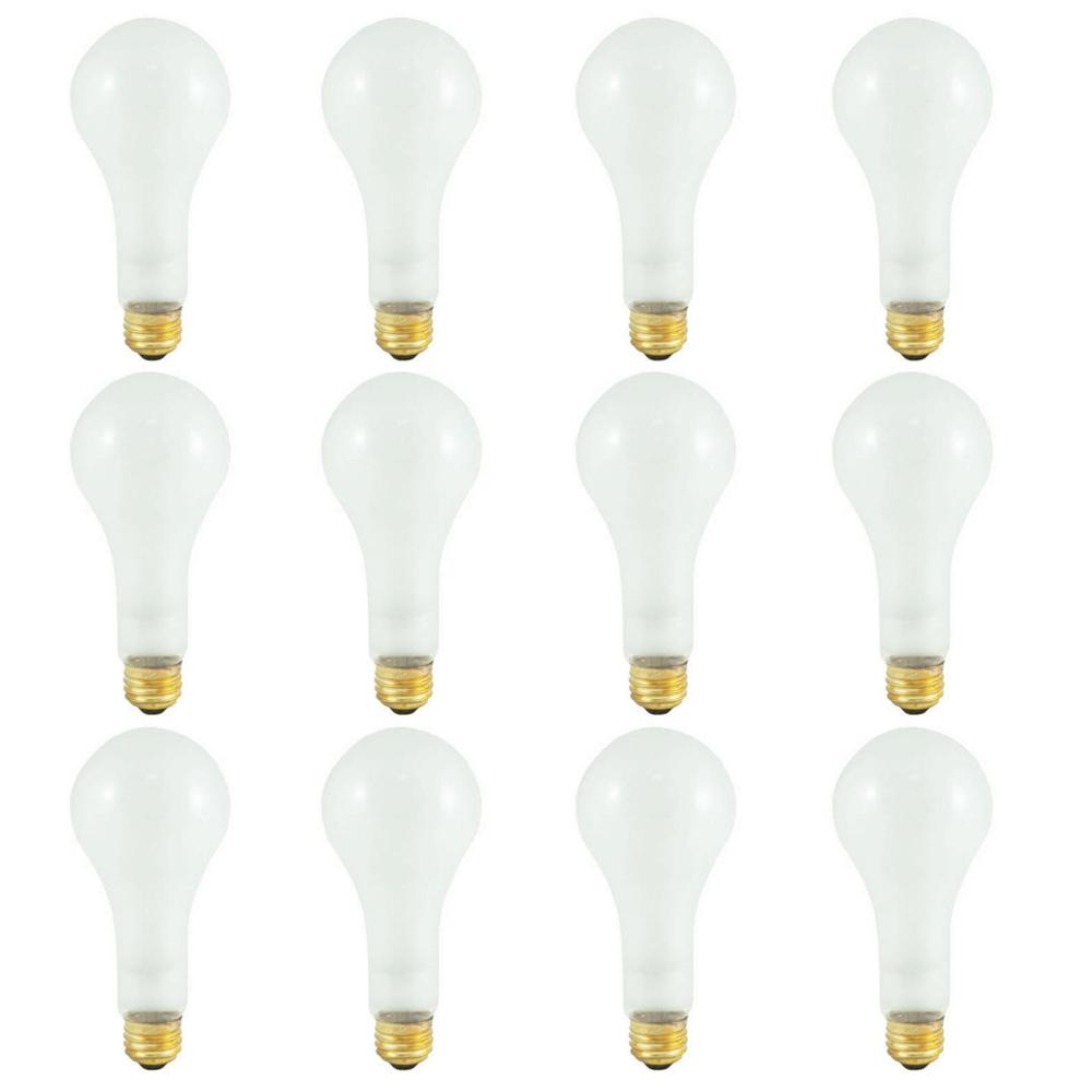 Bulbrite 200-Watt A23 Frost Dimmable Warm White Light Incandescent ...