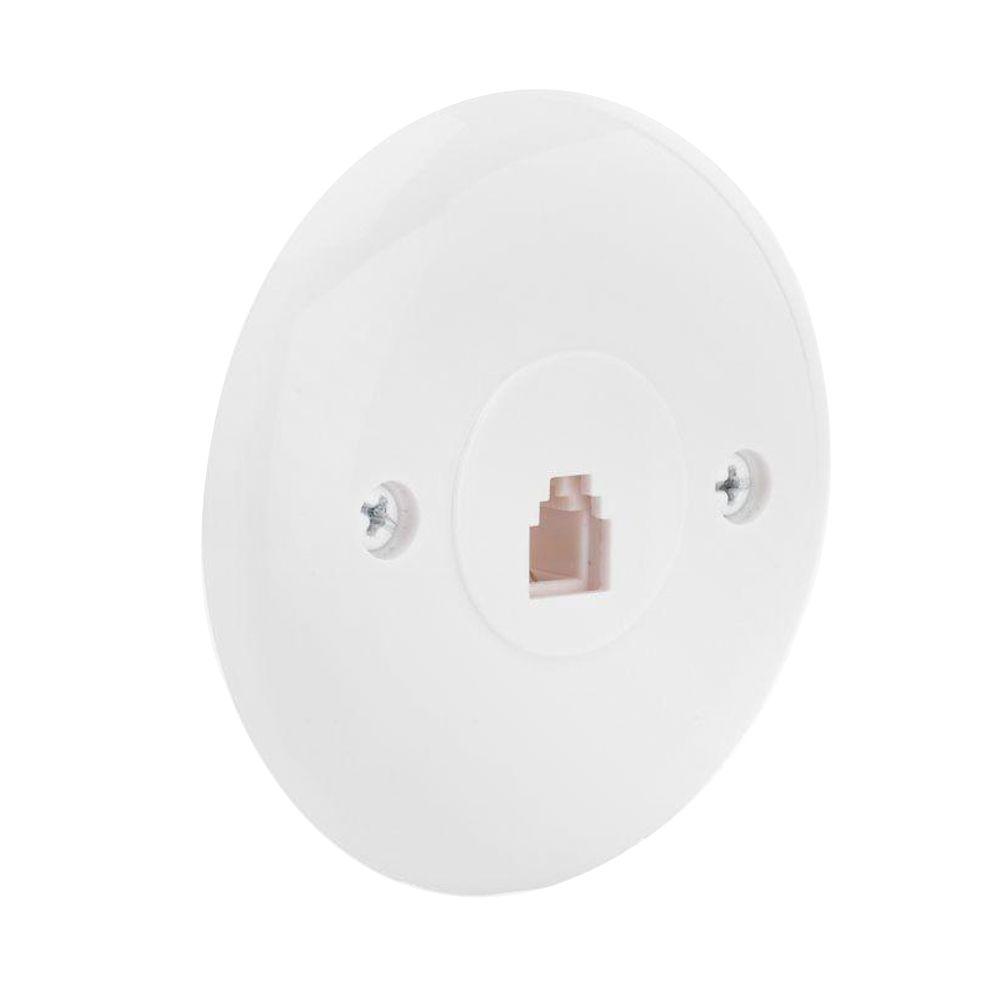 Commercial Electric White 2-Gang 1-Phone/1-Coaxial Wall Plate (1-Pack ...