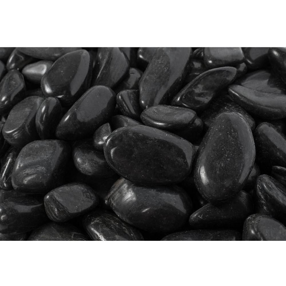 Rain Forest 0.4 cu. ft. 1 in. to 2 in., 30 lbs. Black Super Polished ...