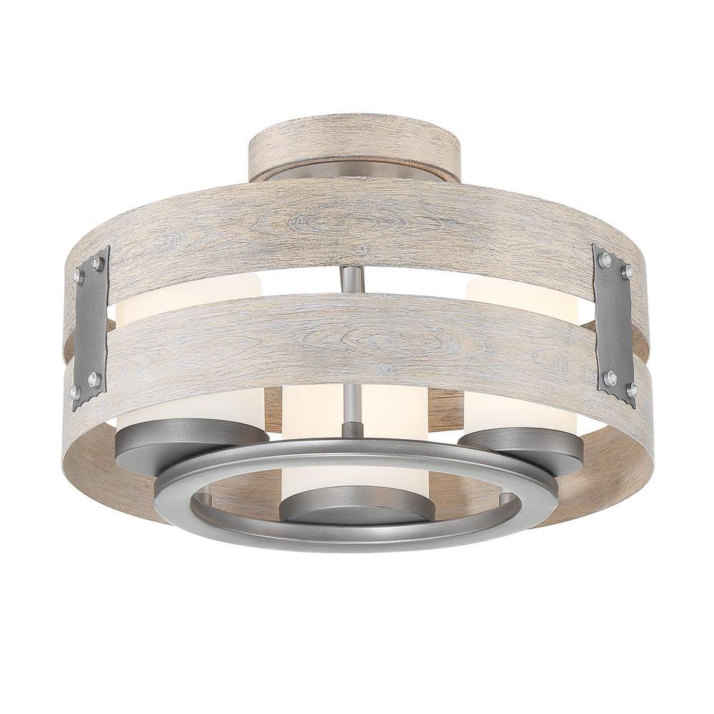 Eurofase 3-Light Grey Clear Glass Semi-Flush Mount and Pendant-32696 ...