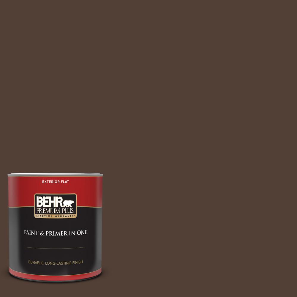 BEHR PREMIUM PLUS 1 qt. #BNC-21 Double Espresso Flat Exterior Paint and ... BEHR PREMIUM PLUS 1 qt. #BNC-21 Double Espresso Flat Exterior Paint and ...