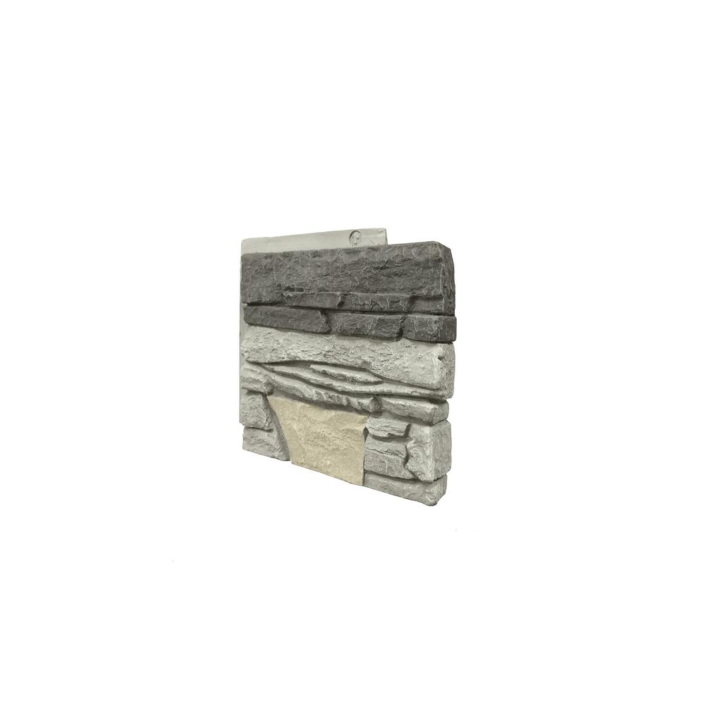 GenStone 12 in. x 12 in. x 1.375 in. Stacked Stone Northern Slate Faux ...