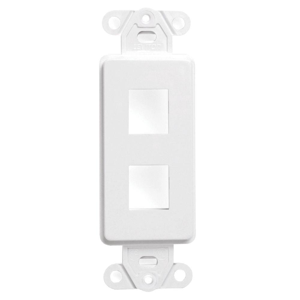 Leviton QuickPort Decora 2-Port White Insert-R12-41642-00W - The Home Depot