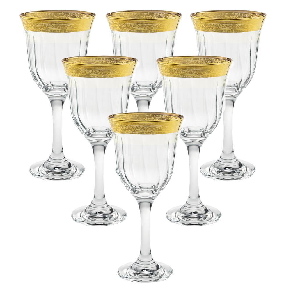 Lorren Home Trends Melania Collection Gold Red Wine (Set of 6)-9446 ...