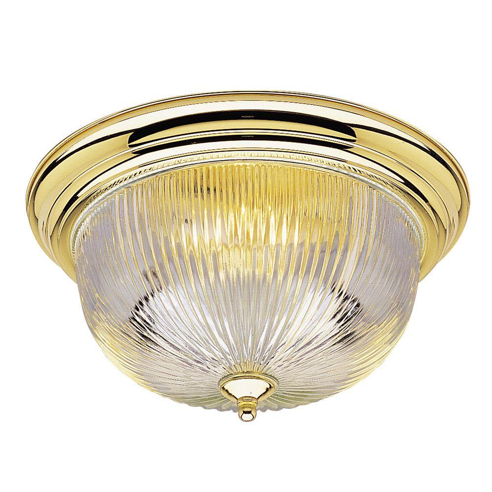 Westinghouse 3-Light Ceiling Fixture Polished Brass Interior Flush ...