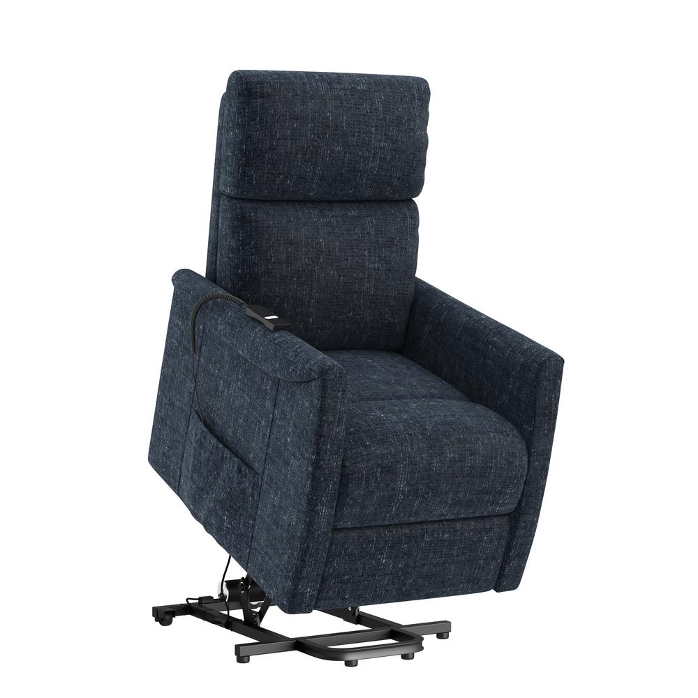 ProLounger Petite Denim Blue Chenille Fabric Power Lift Recliner ...