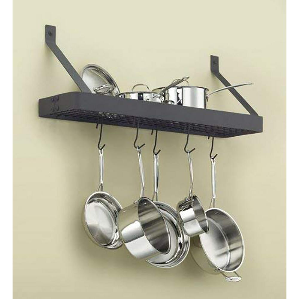 Cuisinart 36 in. Rectangular Bookshelf Pot Rack in Brushed Stainless ...