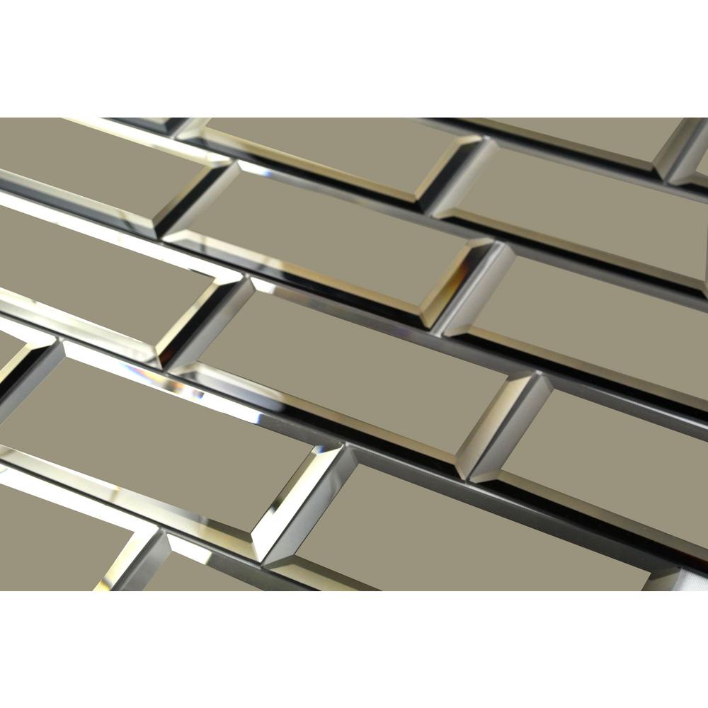 Abolos Subway 3 X 12 Rectangle Gold Beveled Matte Glass Mirror Peel