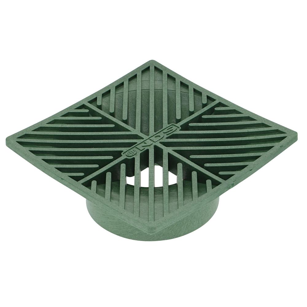 NDS 6 in. Plastic Round Atrium Drainage Grate in Green-80 - The Home Depot