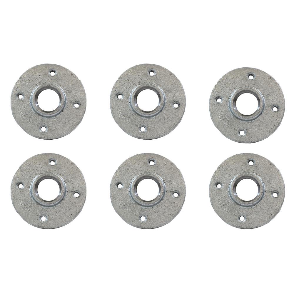 2 in. Galvanized Malleable Iron FPT Floor Flange (6-Pack)-770610 - The ...