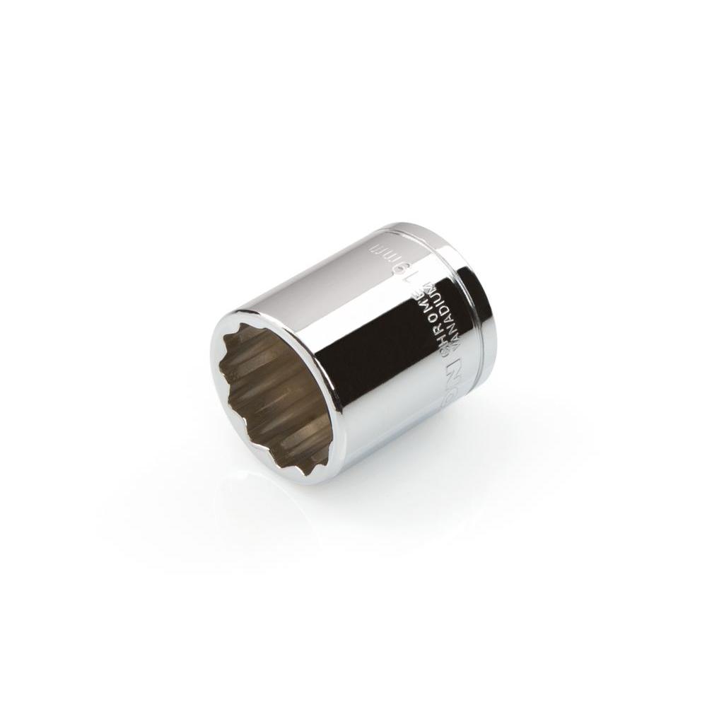 TEKTON 3/8 in. Drive 19 mm 12-Point Shallow Socket-14175 - The Home Depot