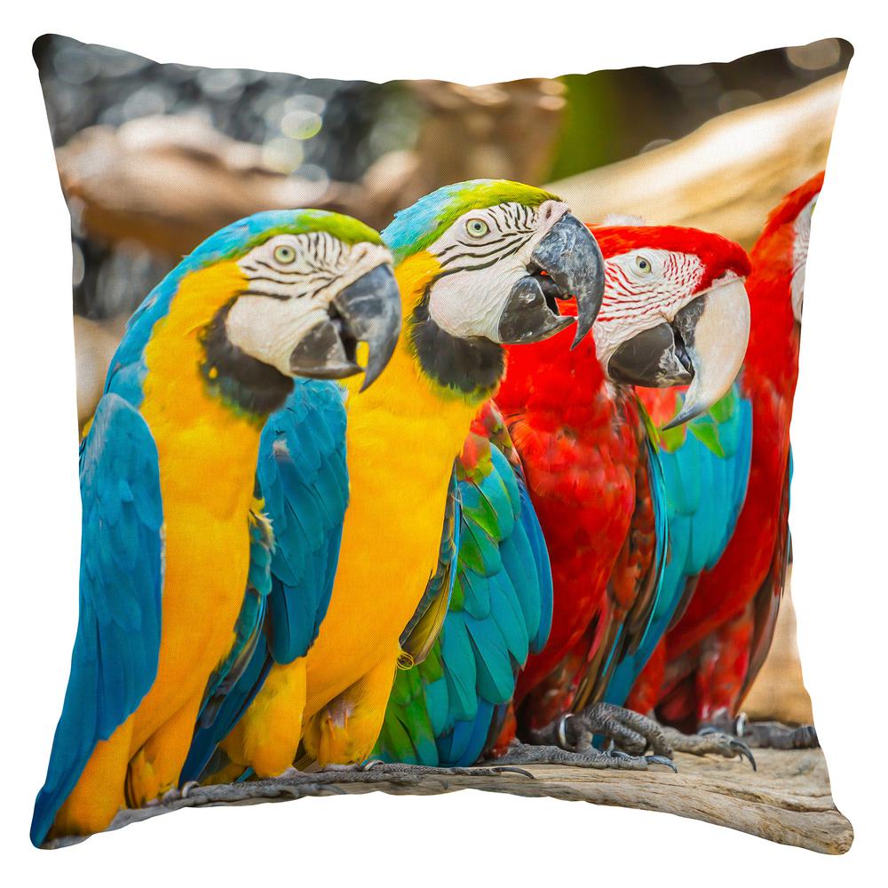 ARDEN SELECTIONS 16 in. x 16 in. Parrot Trio Square Outdoor Throw ...