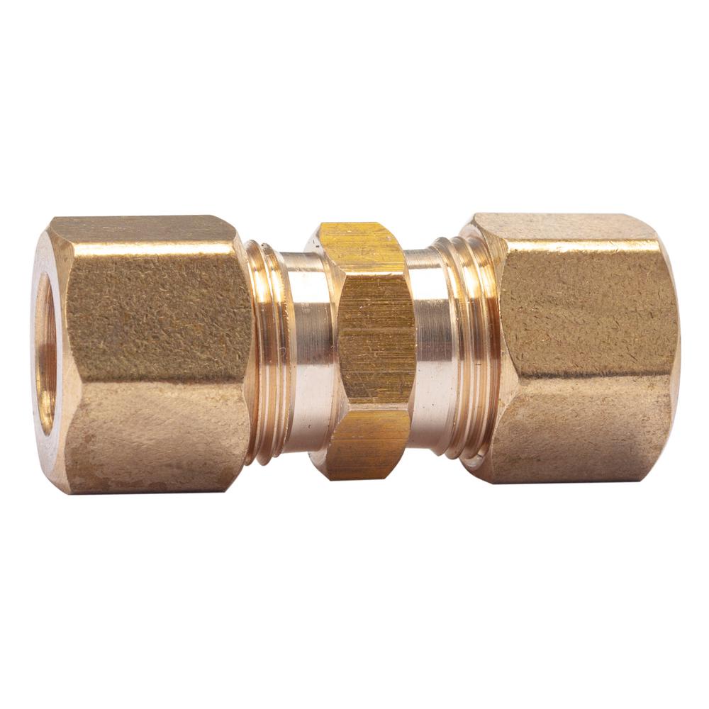 LTWFITTING 3/8 in. O.D. Brass Compression Coupling Fitting (10-Pack ...