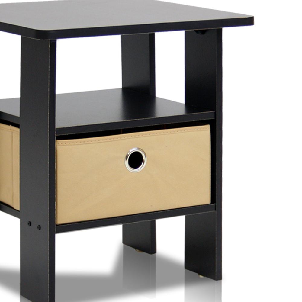 Furinno Home Living Espresso Storage End Table (Set of 2) 2-11157EX ...