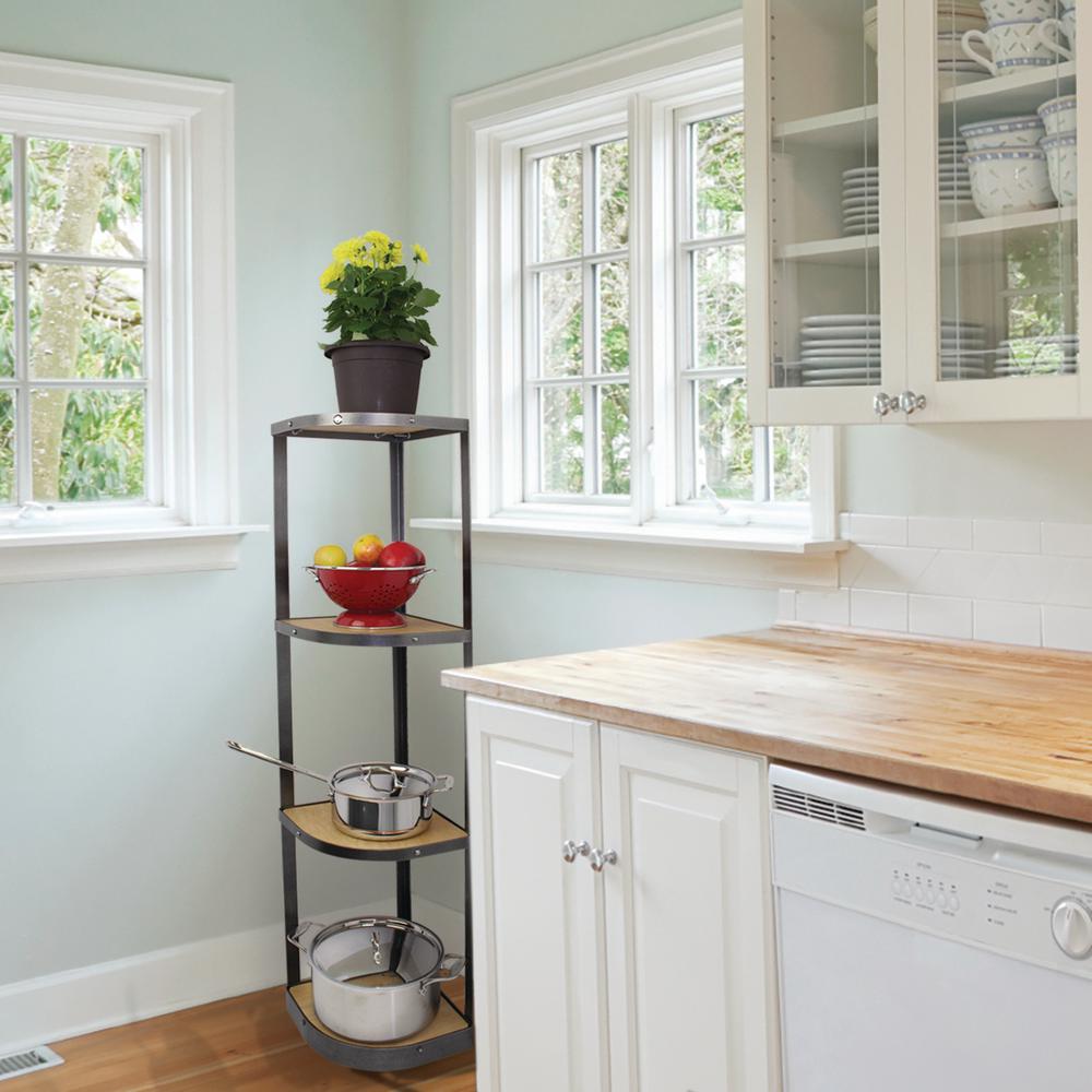 Elegant Designs 2-Light Brushed Nickel Accents Kitchen Wood Pot Rack ...