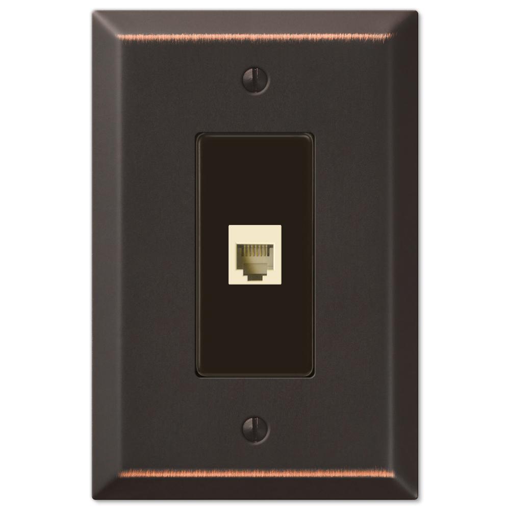 Amerelle Oversized 1 Phone Wall Plate, Aged Bronze-463PHDB - The Home Depot