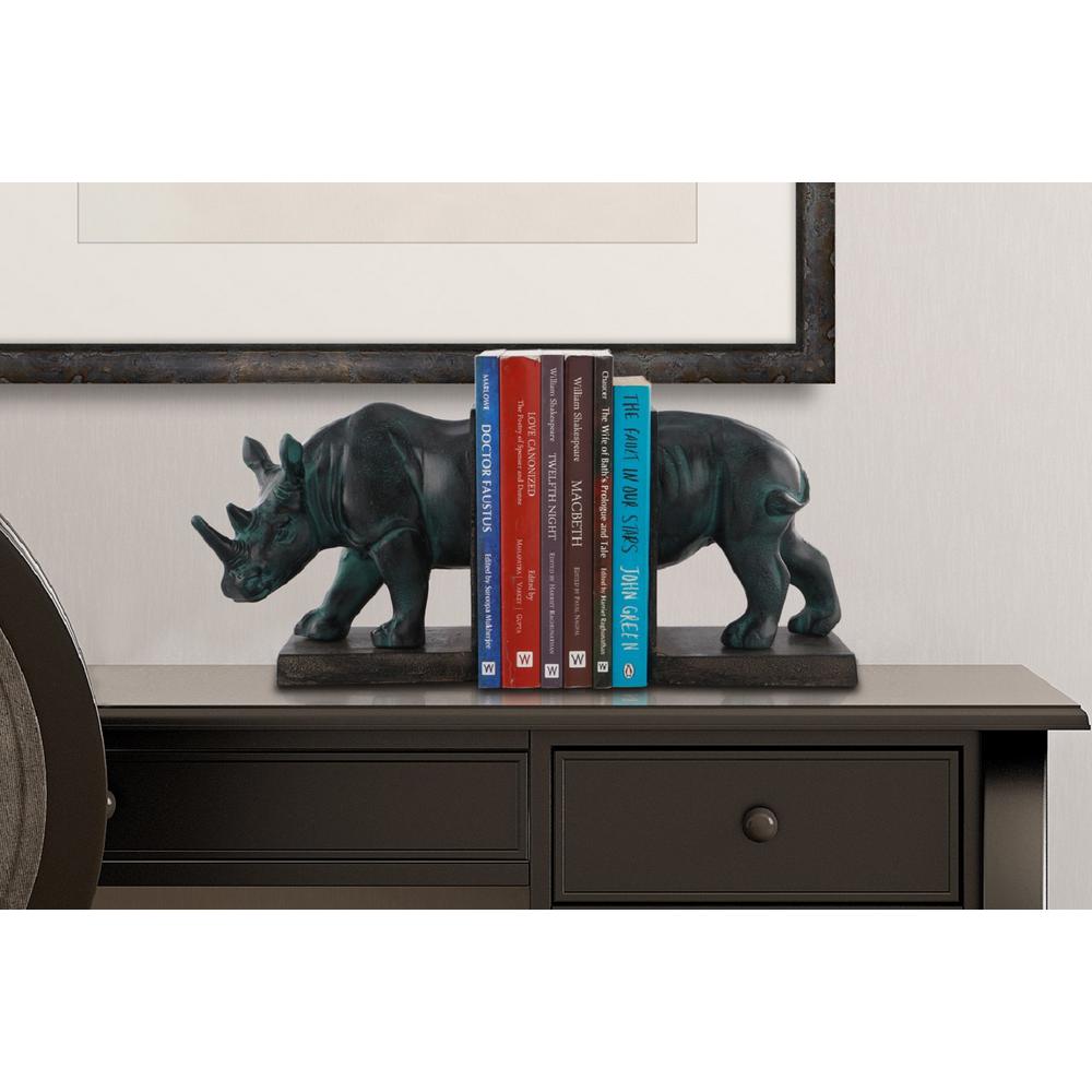 Brown Metal Hippo Bookends (Set of 2)-41001 - The Home Depot