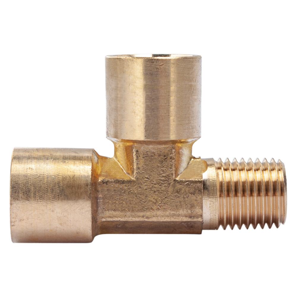 LTWFITTING 1/4 in. MIP x 1/4 in. FIP x 1/4 in. FIP Brass Pipe Tee ...
