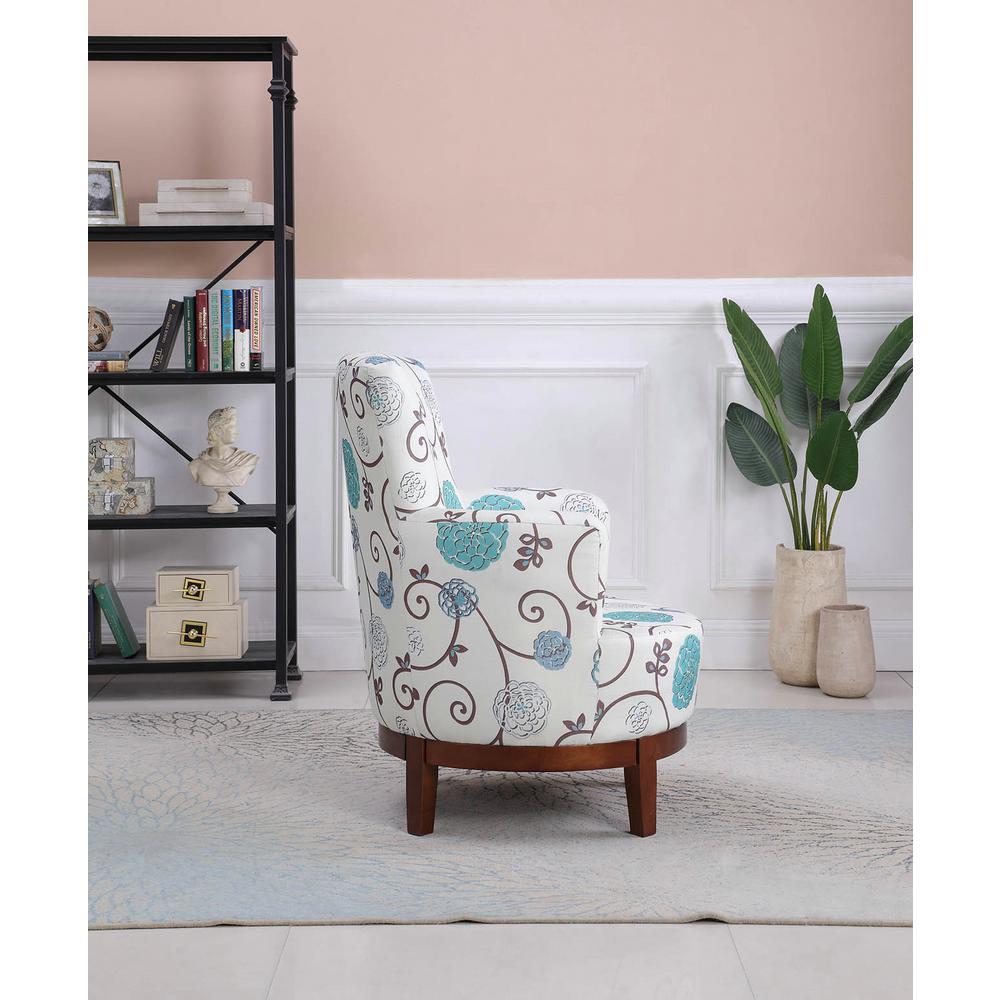 Unbranded Sara Floral Swivel Chair(Chocolate Base)-90027-27 - The Home ...