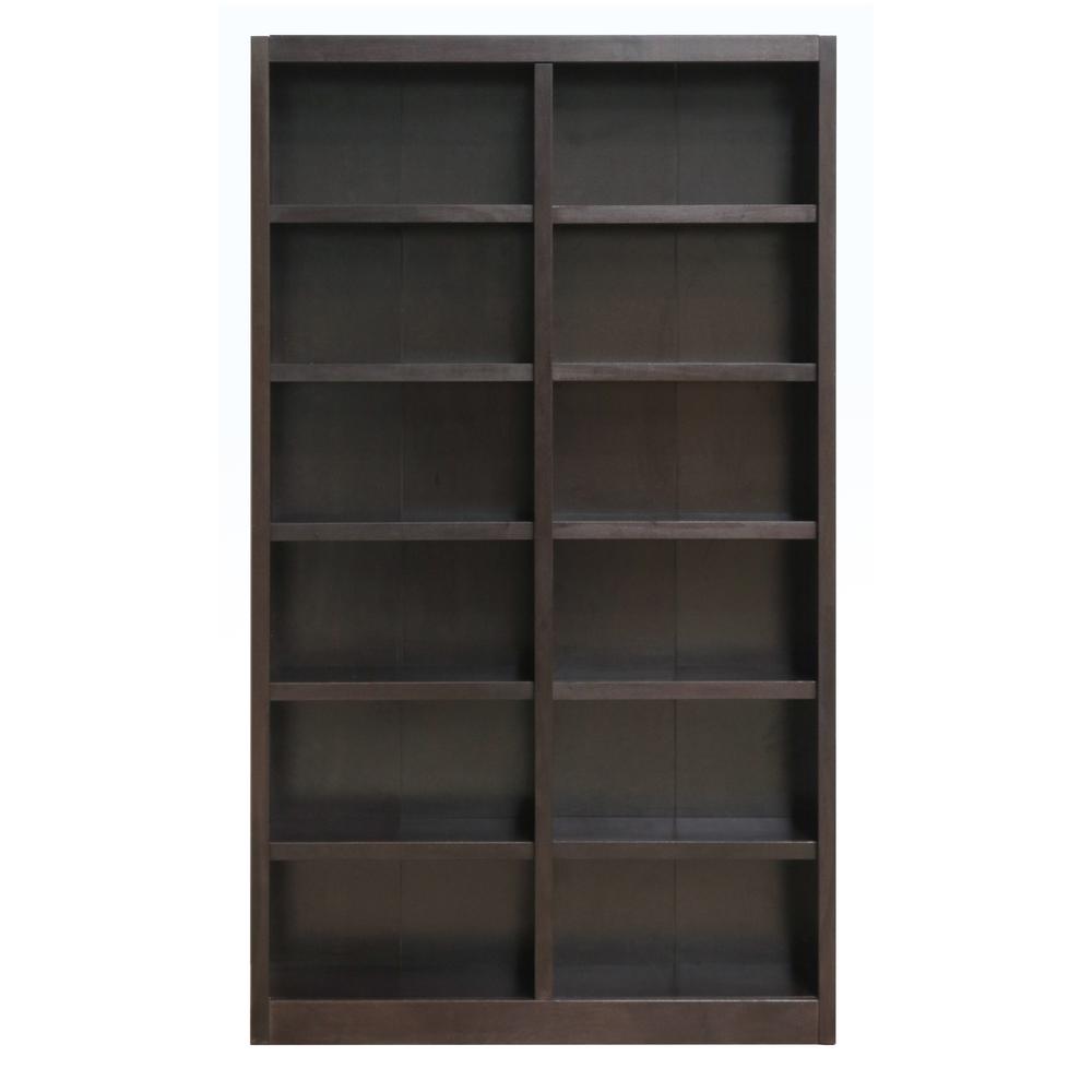 Concepts In Wood Midas Double Wide 12-Shelf Bookcase in Espresso MI4884 ...