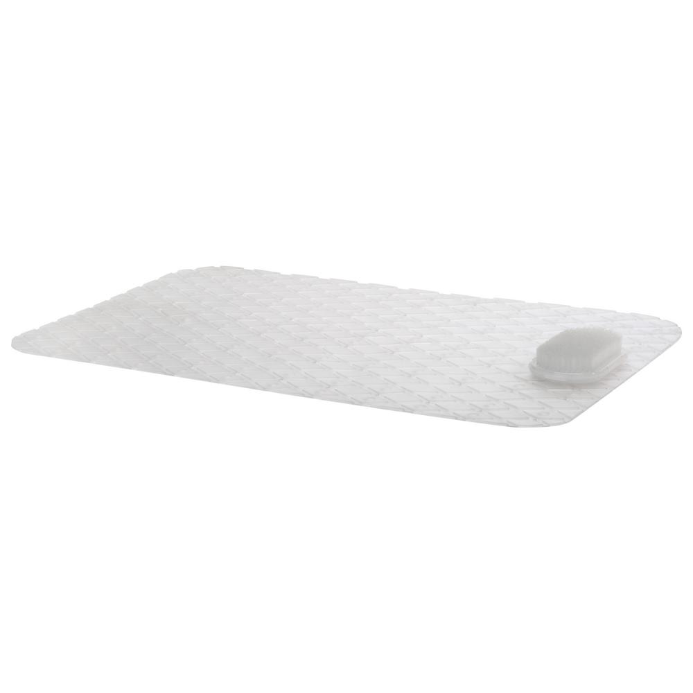 Bath Bliss Sanitized Non-Slip Bath Mat in Clear-22992 - The Home Depot